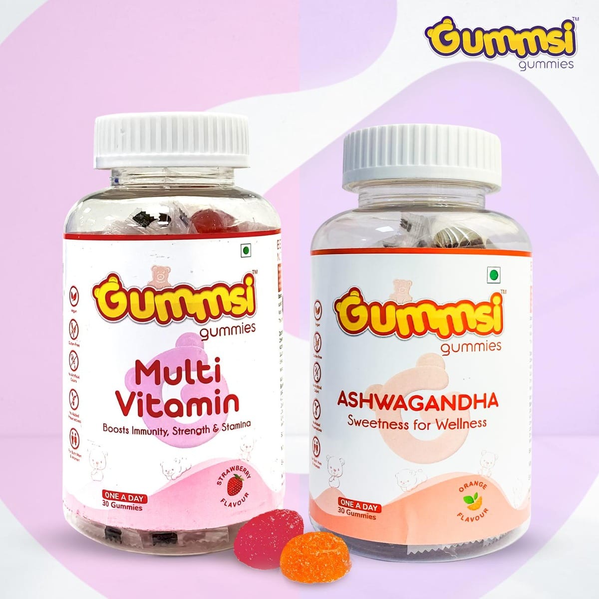 Gummsi Multivitamin & Ashwagandha Gummies | with KSM 66 Ashwagandha ...
