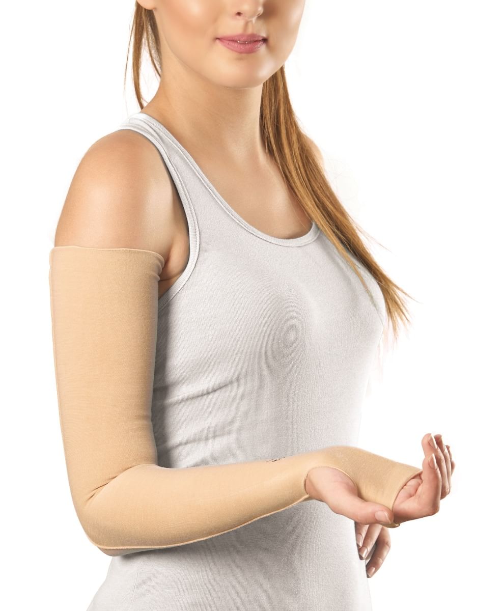 Tynor Compression Garment Arm Sleeve + Mitten (with thumb), Beige, XL ...