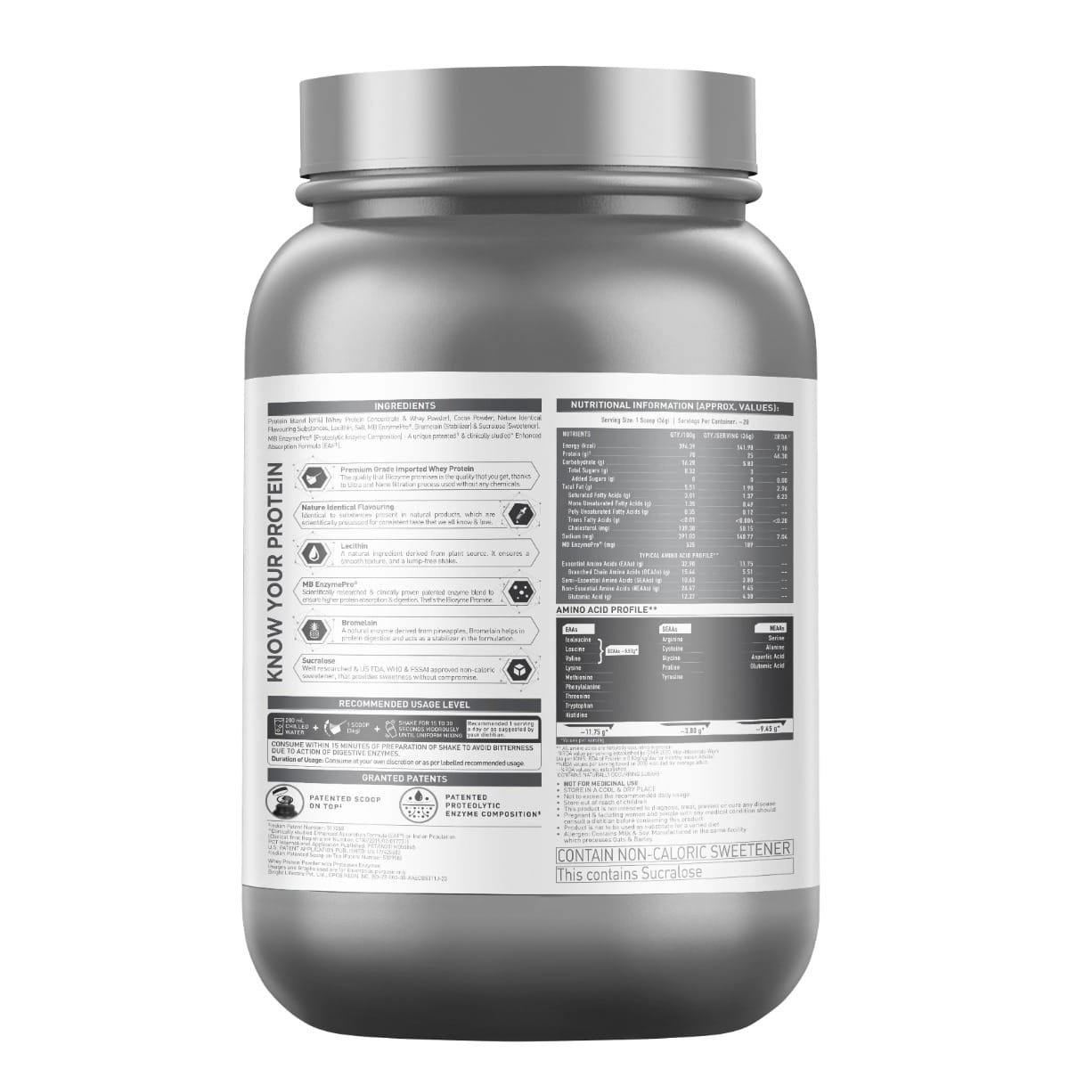 MuscleBlaze MB Biozyme Performance Whey 1kg | 28 Serving | Chocolate ...