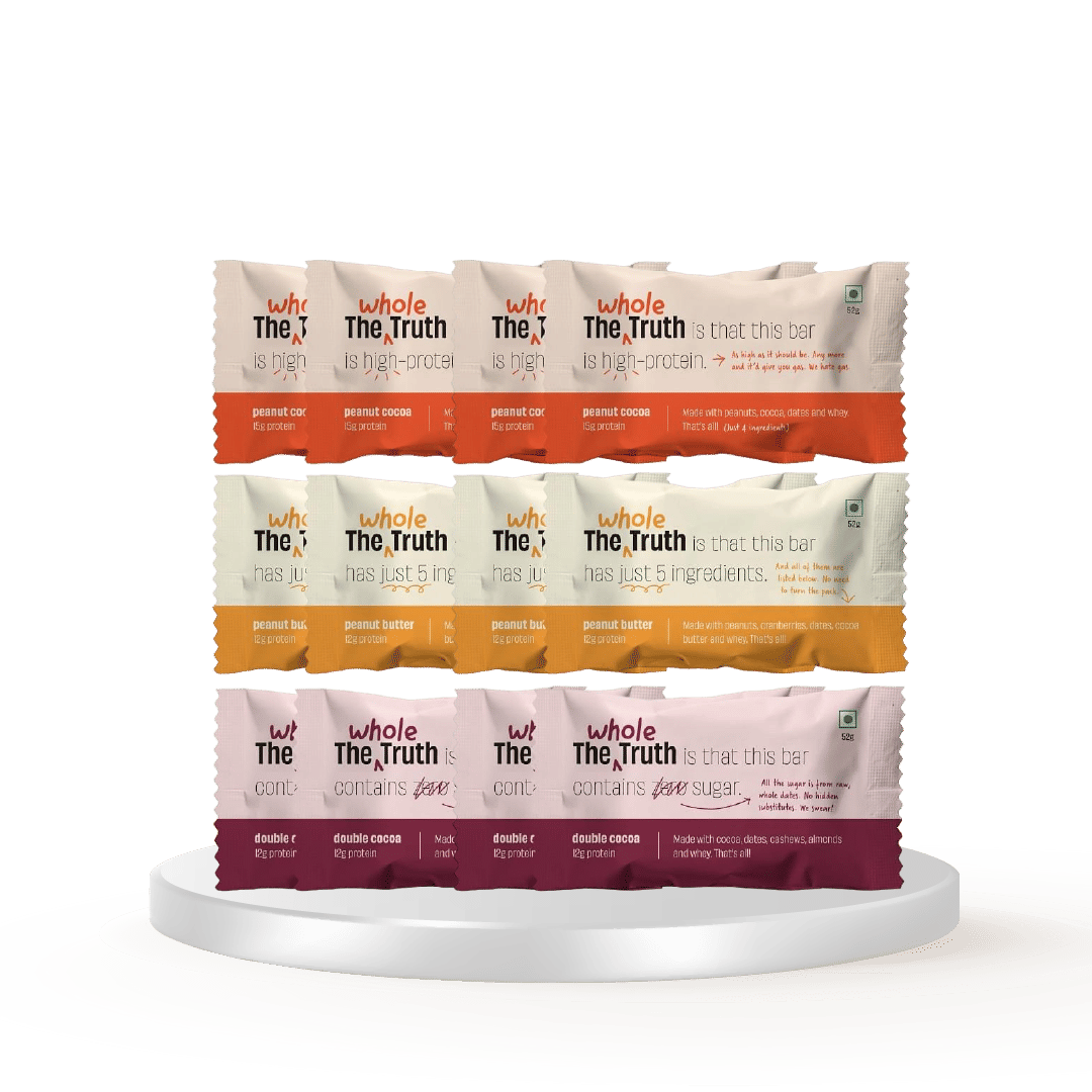 The Whole Truth - Protein Bars | Peanut Heavy (2 Double Cocoa Bars, 2 ...