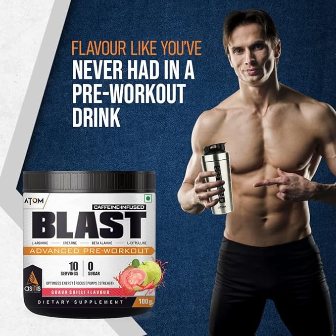 AS-IT-IS ATOM Blast Advanced Pre-workout 100gms | Caffeine & L ...