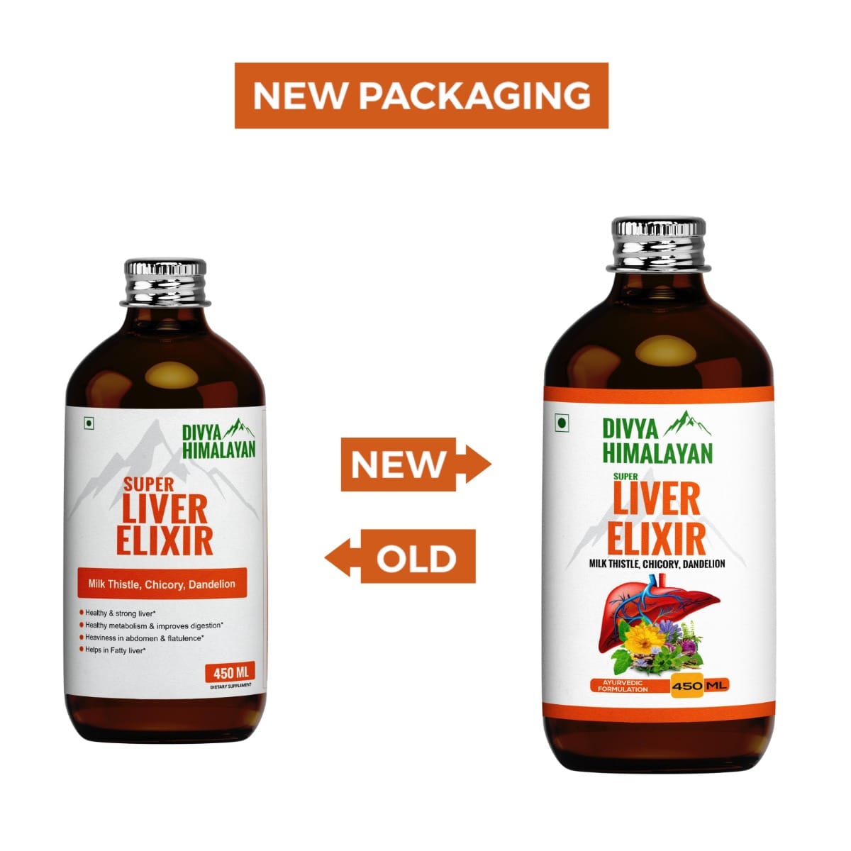 Divya Himalayan Super Liver Elixir Enriched With Milk Thistle, Chicory ,Dandelion for Strong ...