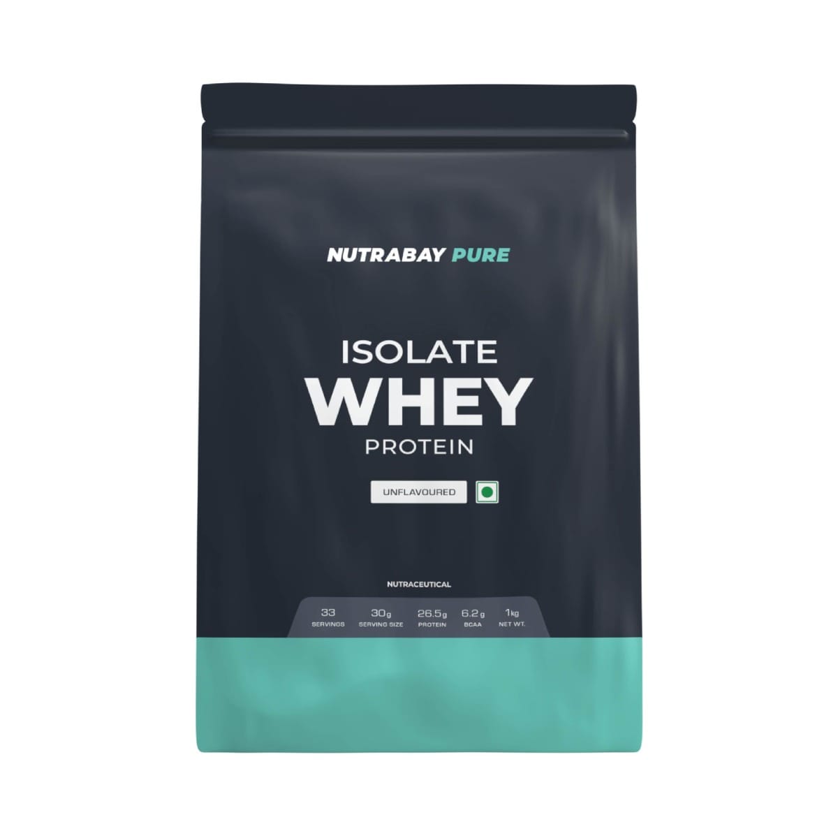 Nutrabay Pure Whey Protein Isolate 1Kg | 33 Servings | Unflavoured | 26 ...