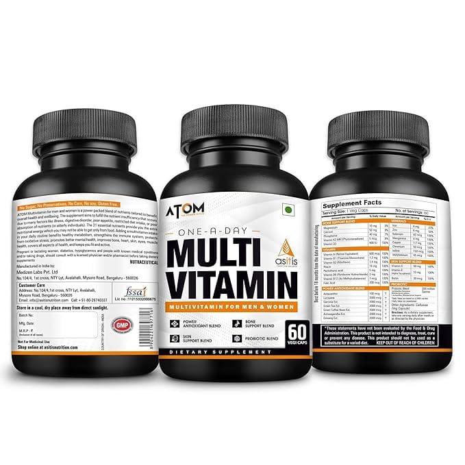 AS-IT-IS Nutrition ATOM Multivitamin for Men & Women - 60 capsules | 31 ...