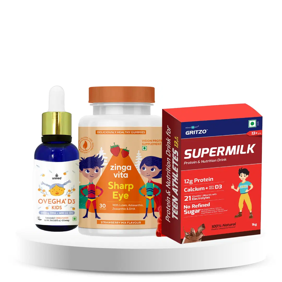 Kid's Complete Growth Pack: (Protein +Vit D 3 + Multivitamin)