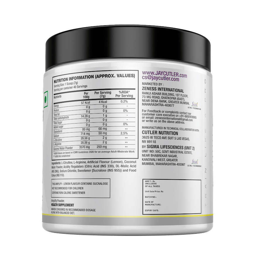 Cutler Nutrition Amplify Caffeine Free Pre Workout for Men and Women ...