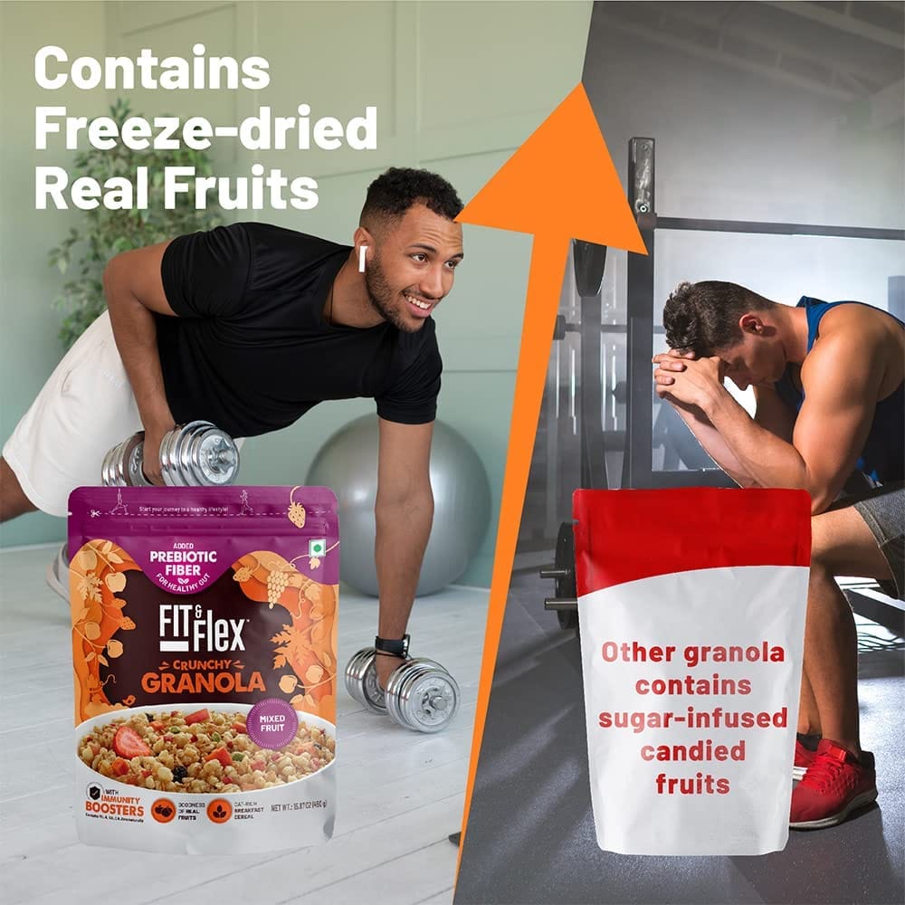 Fit And Flex Baked Granola Breakfast Cereal - Mixed Fruit - 450g