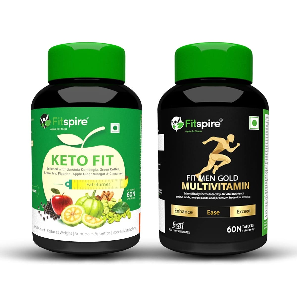 Fitspire Fit Gold Multivitamin Tablets for Men & Keto Fit Organic ...