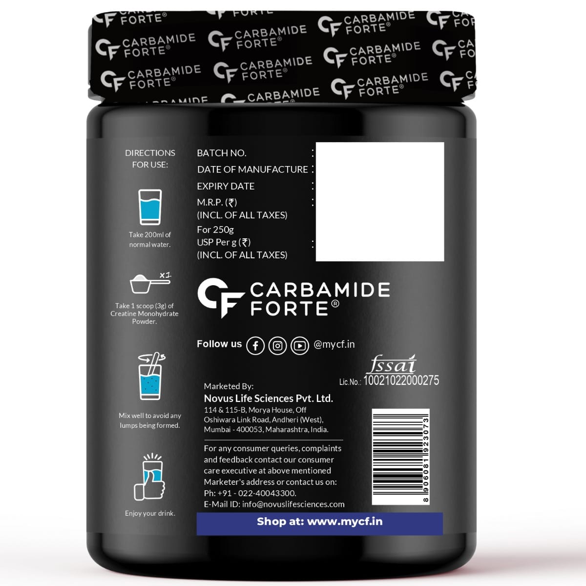 Carbamide Forte Micronised Creatine Monohydrate Powder | Creatine ...