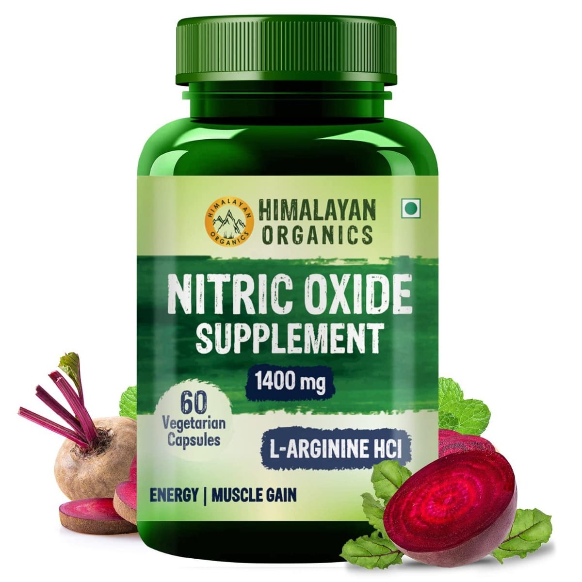 Himalayan Organics Nitric Oxide Supplement 1400mg | 60 Veg Capsules | L ...