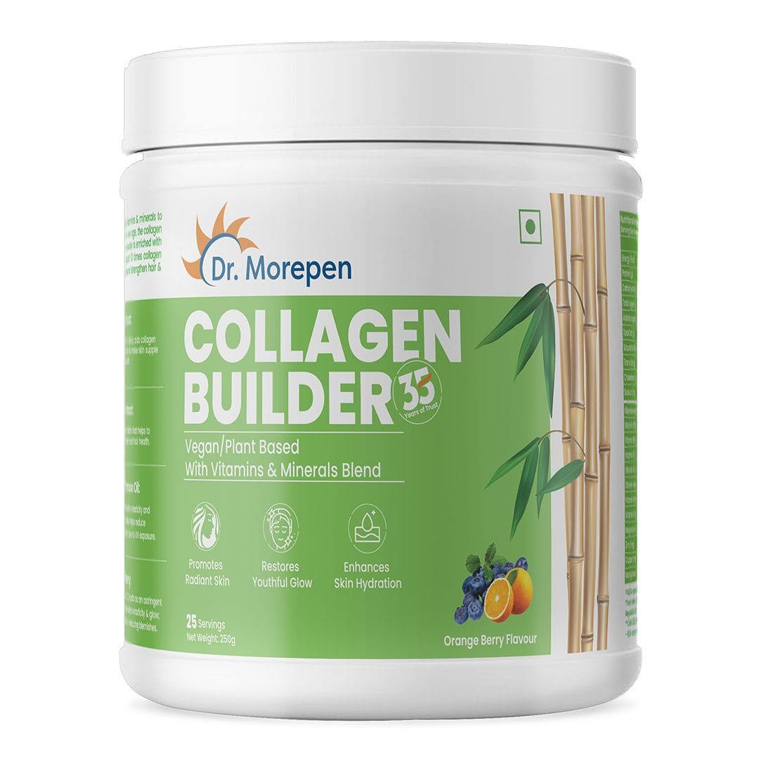 Dr. Morepen Natural Collagen Builder, Orange-berry flavour - 250 gm