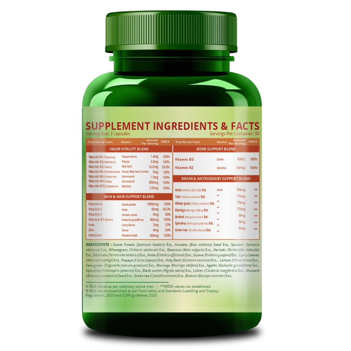 Himalayan Organics Plant Based Multivitamin | 60 Veg Capsules | Strong ...