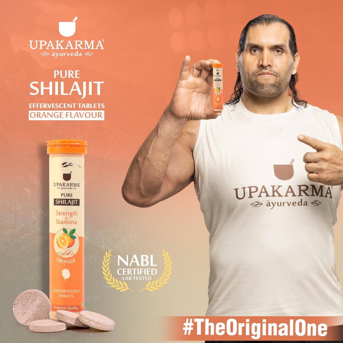 UPAKARMA Ayurveda Pure Shilajit Effervescent 20 Tablets - Orange Flavour