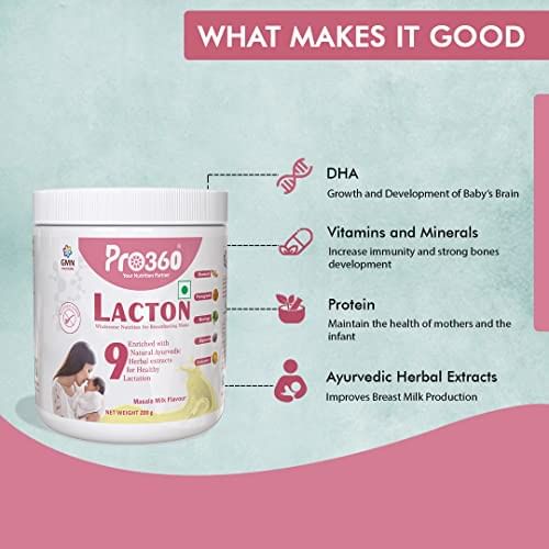 Pro360 Lacton Lactation Supplement Powder for Breastfeeding and ...