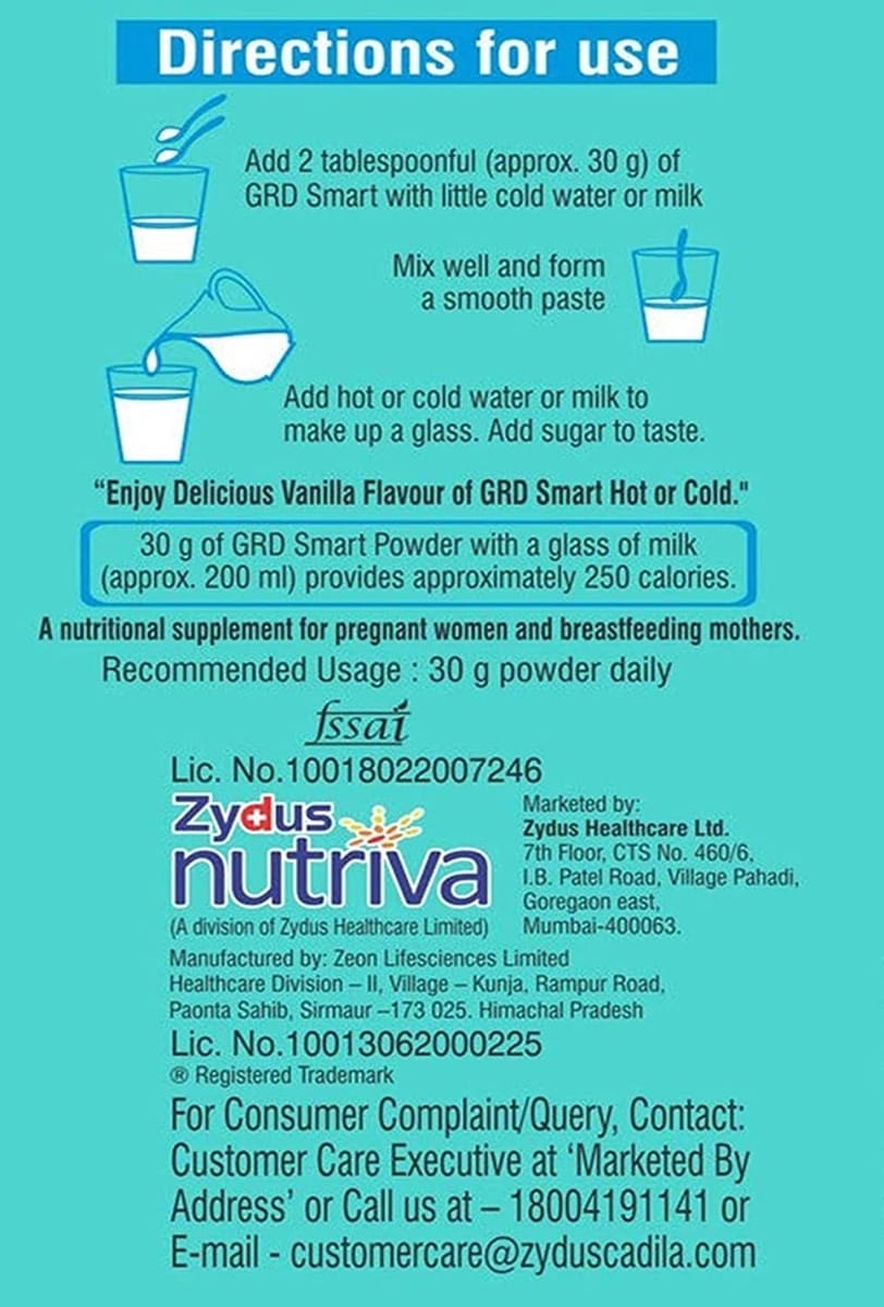 GRD Smart Vanilla Flavoured Superior Whey protein powder with DHA ...