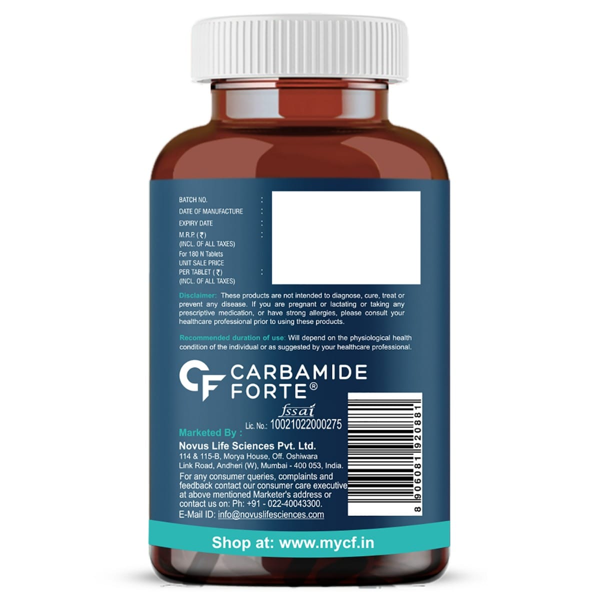 Carbamide Forte Multivitamin Probiotics & Ginseng | 180 Tablets | 45 ...