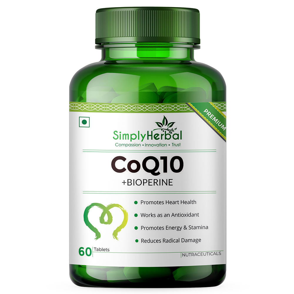 Simply Herbal CoQ10 Natural Coenzyme Q10 Tablets