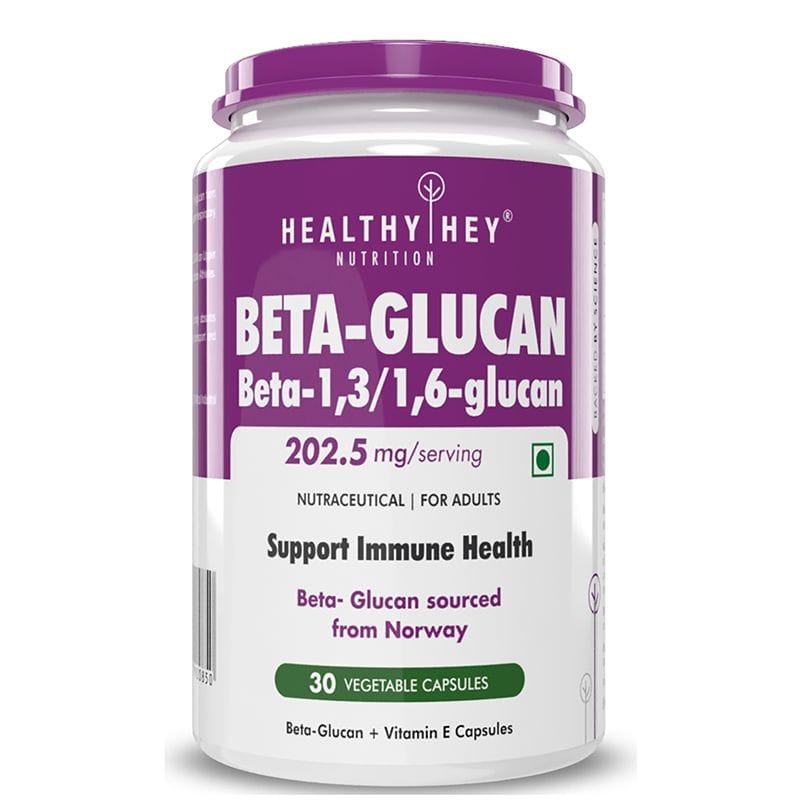HealthyHey Nutrition Beta-Glucan Beta-1,3/1,6-glucan - Immunity Enhancer 30 Veg. Capsules