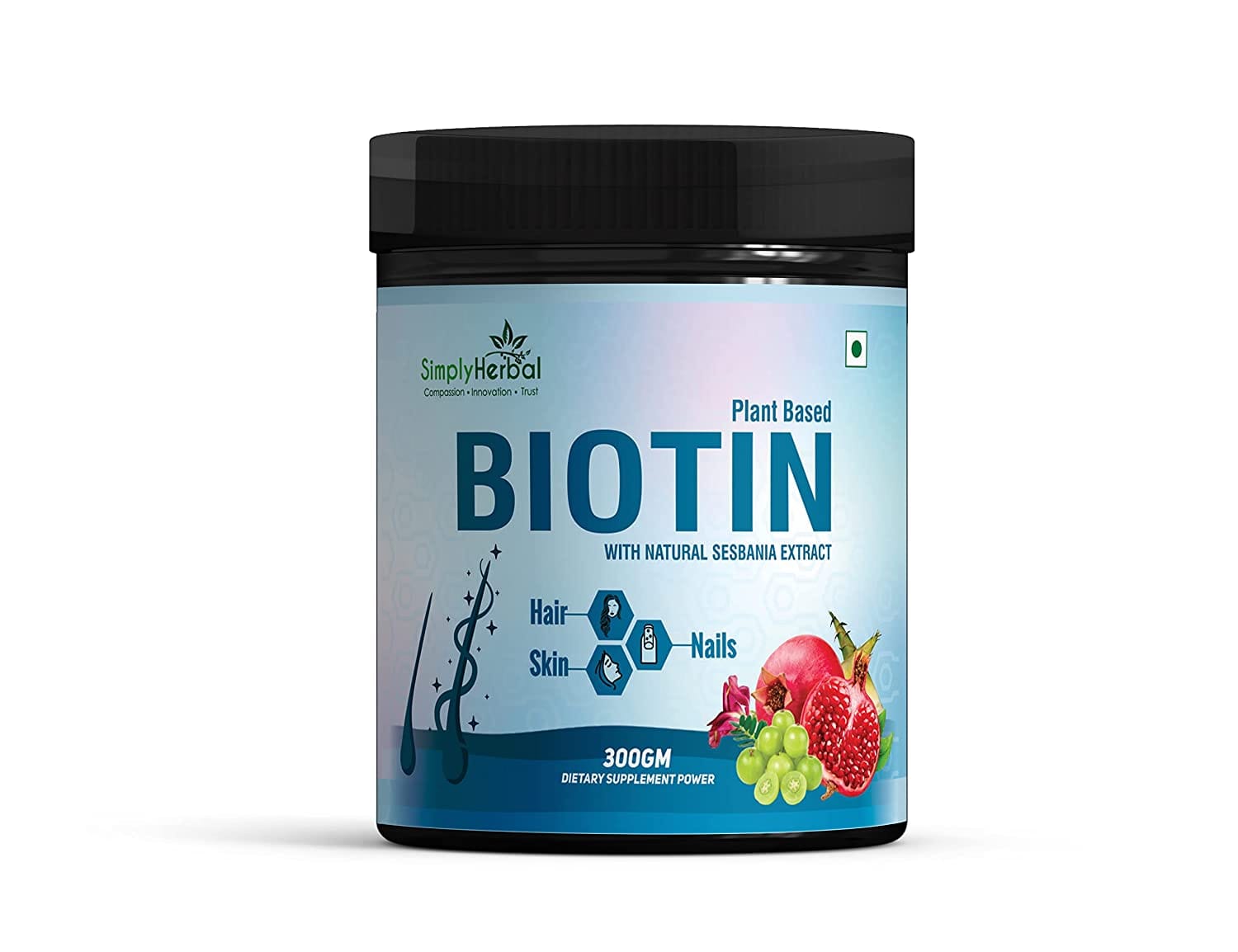 Simply Herbal Natural Biotin Powder Healthier Skin for Men & Women – 300 gm