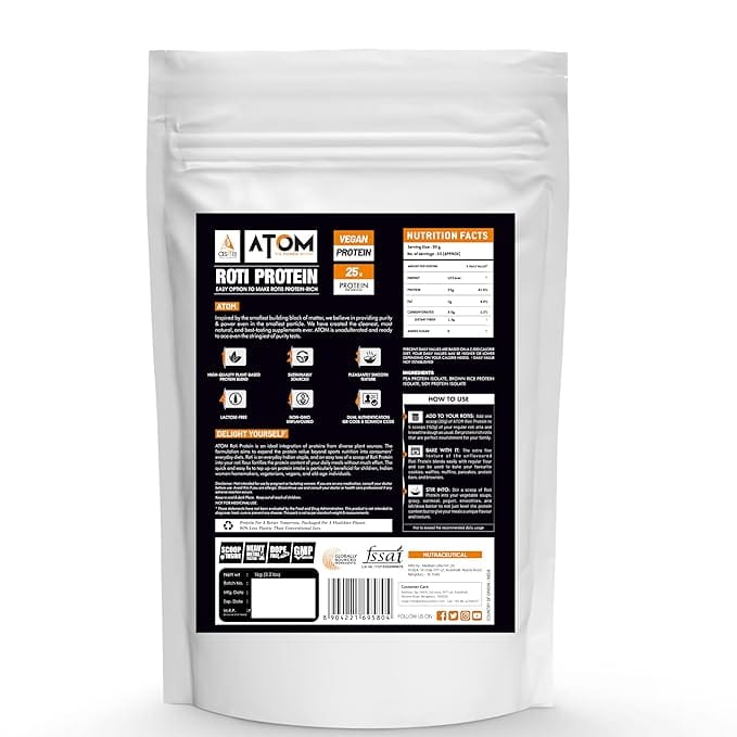 AS-IT-IS ATOM Roti Protein 1kg | Make Roti's Protein Rich | Easy to use ...