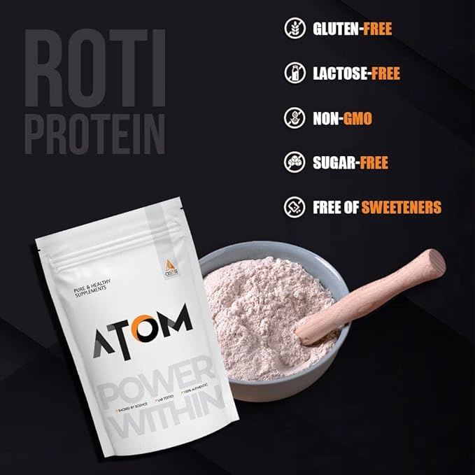 AS-IT-IS ATOM Roti Protein 1kg | Make Roti's Protein Rich | Easy to use ...