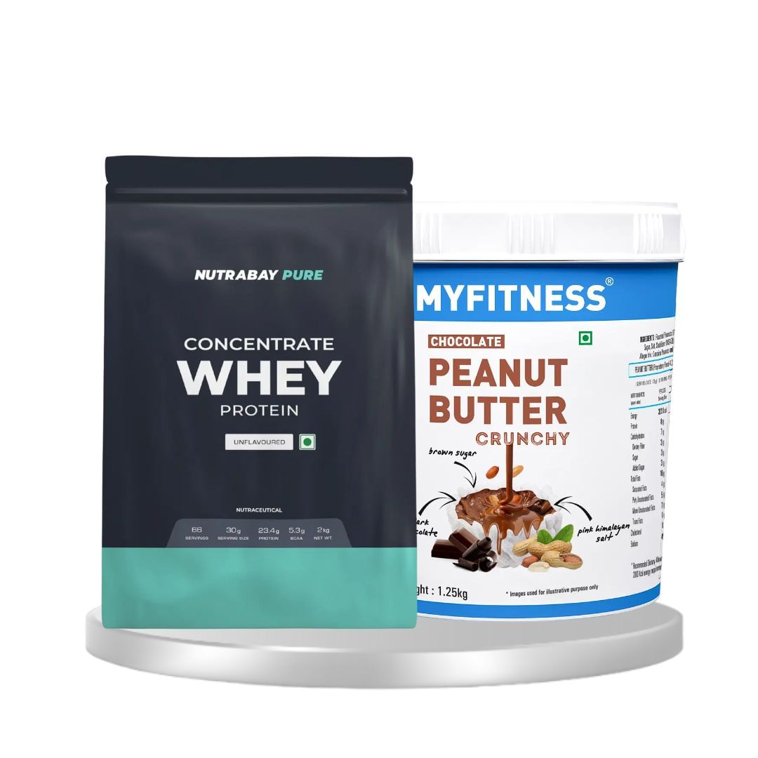 Nutrabay pure 100% raw whey protein 2kg unflavoured & Myfitness ...