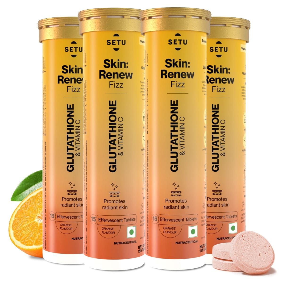 Setu Skin Renew - 30 Effervescent Tablets (Pack of 2) | Glutathione ...
