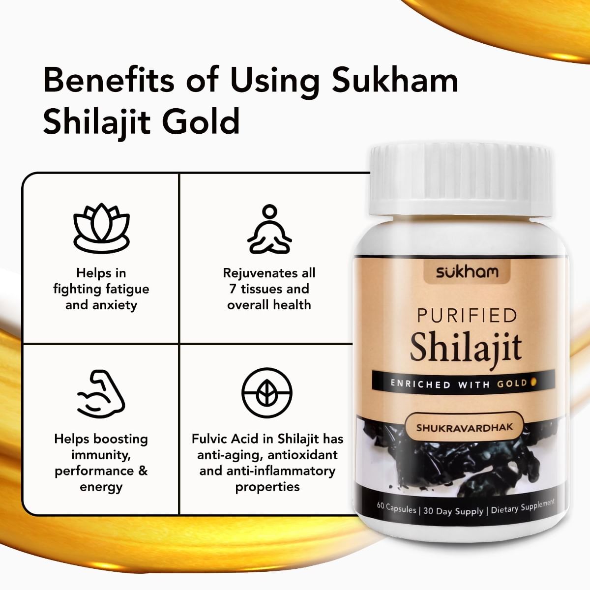 Sukham Himalayan Purified Shilajit | Power-Packed With Minerals| For Men