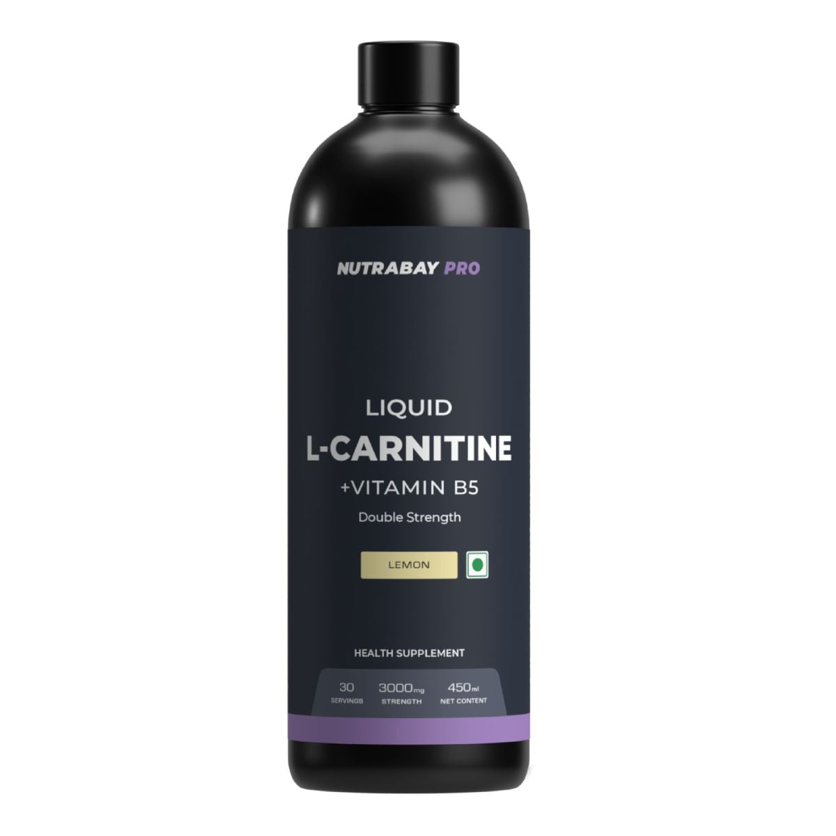 Nutrabay Pro Liquid L-Carnitine With Vitamin B5-450 ml Lemon, 30 ...