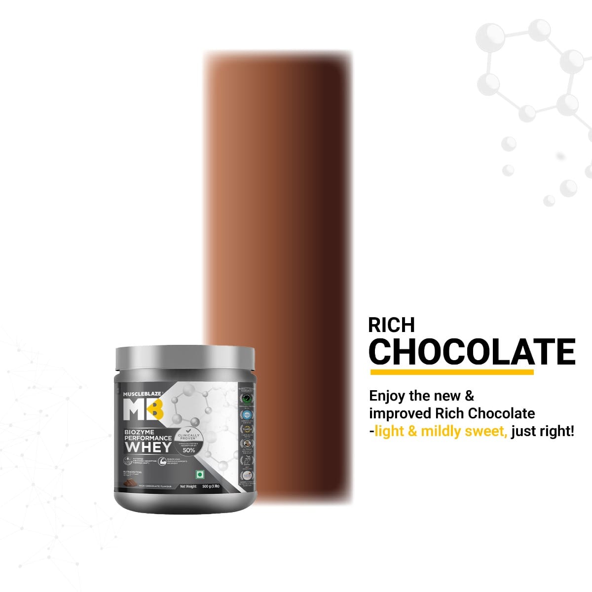MuscleBlaze MB Biozyme Performance Whey 500g | 14 Serving | Rich ...