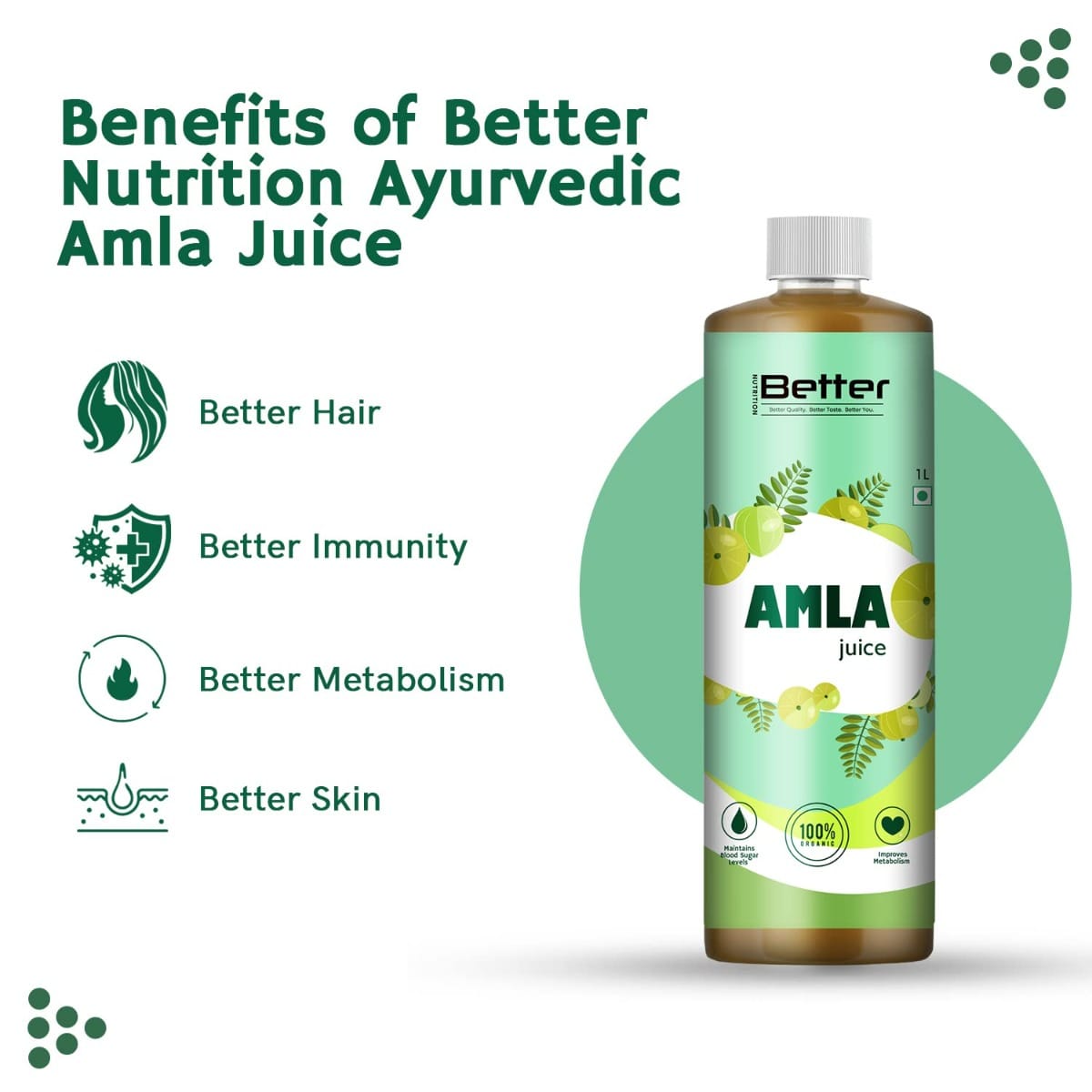 Better Nutrition Amla Juice | 100% Ayurvedic | Cold Pressed Amlas ...