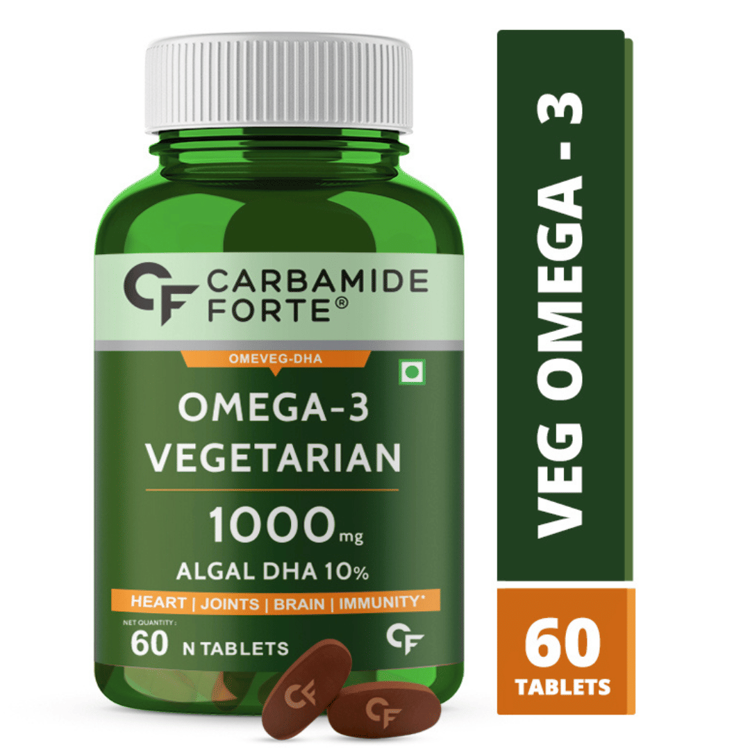 Carbamide Forte Veg Omega 3 1000mg - Tablets for Men & Women with Veg ...