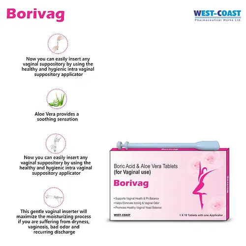 Westcoast Borivag Boric Acid And Aloe Vera Helps Maintain Normal