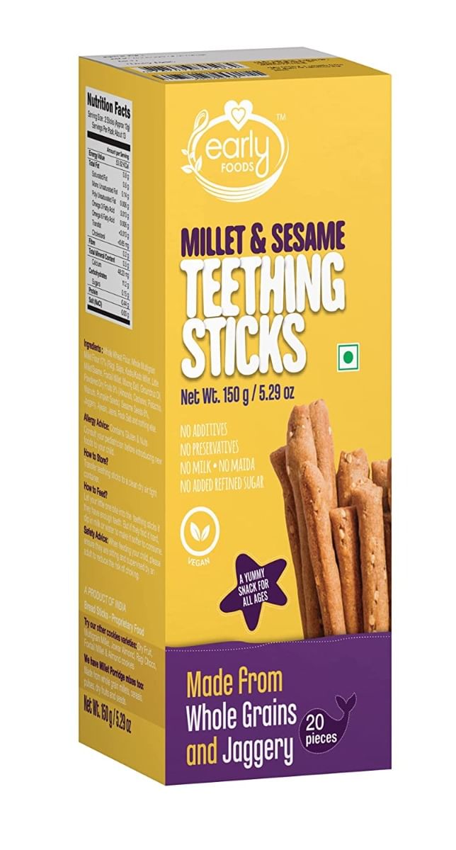 Early Foods Pack of 3 - Organic Millet Teething Sticks, Healthy Snack ...