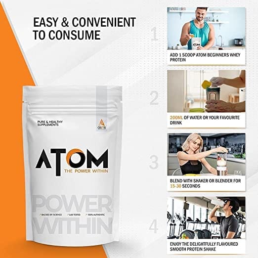 AS-IT-IS ATOM Mass Gainer 1 Kg | Pack of 13 servings | 5:1 Carb-Protein ...