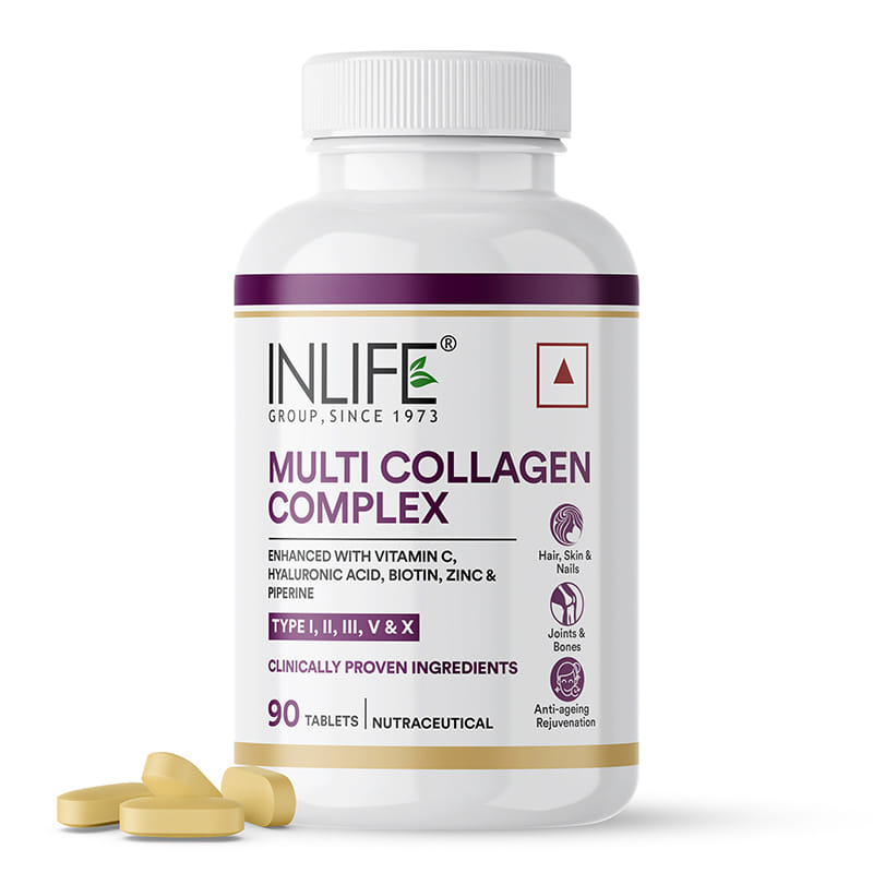 INLIFE Multi Collagen Complex Tablets | 5 Types Peptides I, II, III, V ...