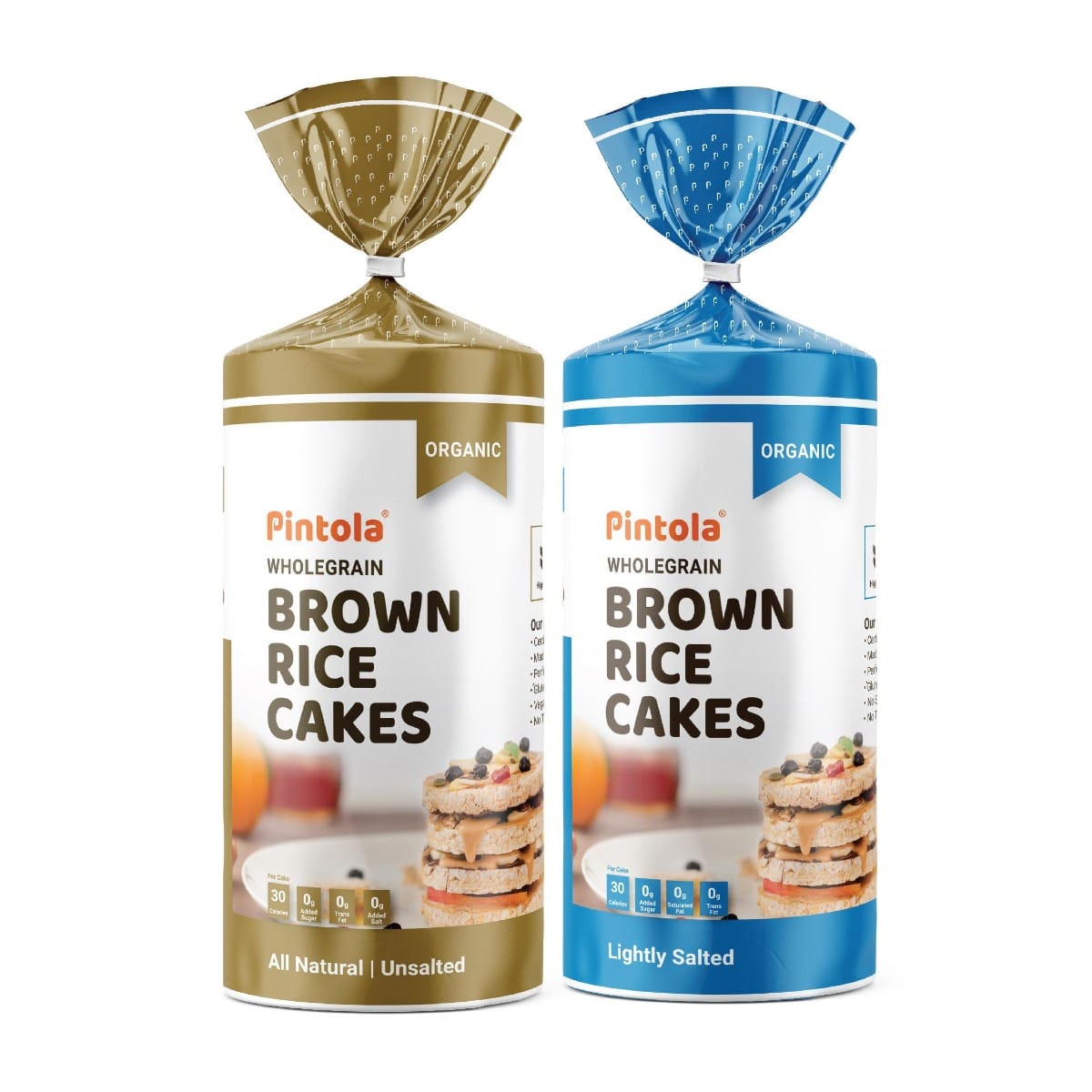 Pintola Organic Wholegrain Brown Rice Cakes Combo Pack (All Natural ...