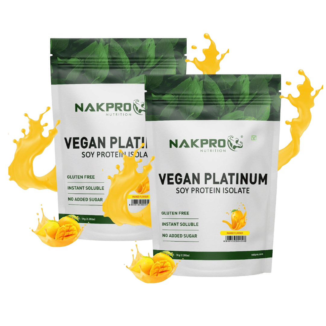 NAKPRO 100% Soy Protein Isolate, Mango - 1kg | 25.3g Protein, 4.6g BCAA ...