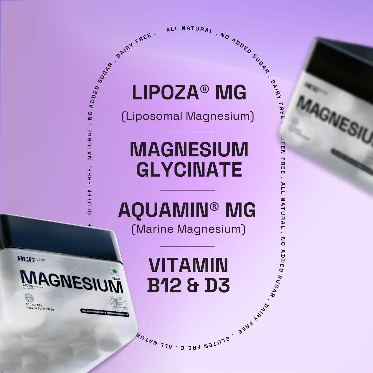 Ace Blend Max Magnesium Tablets 440mg | Magnesium Glycinate + Liposomal ...