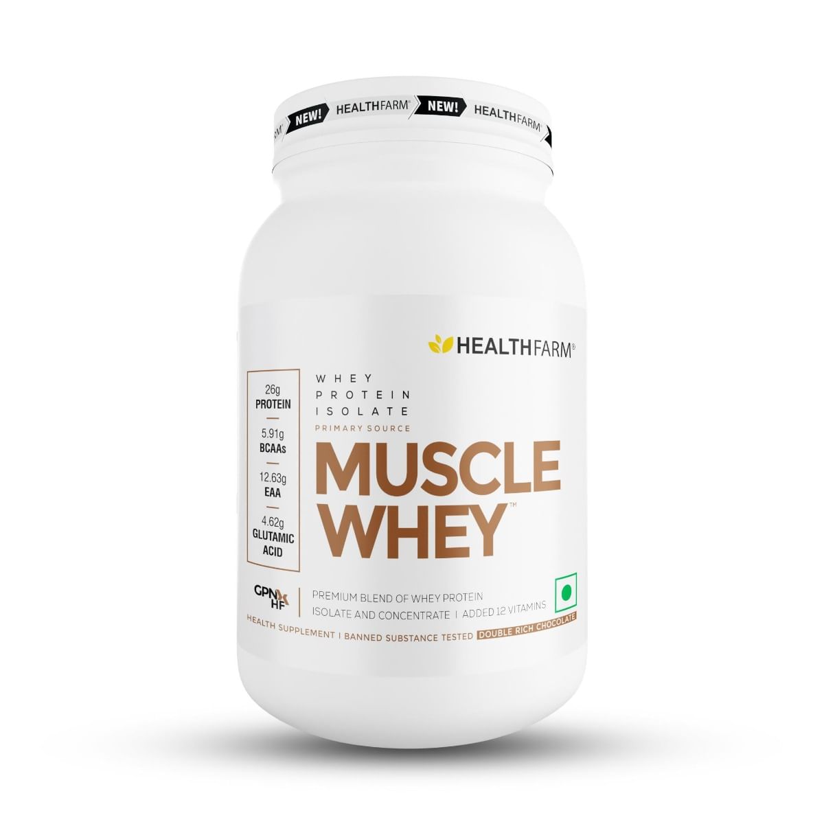 Healthfarm Muscle Whey protein (Double Rich Chocolate, 1kg)