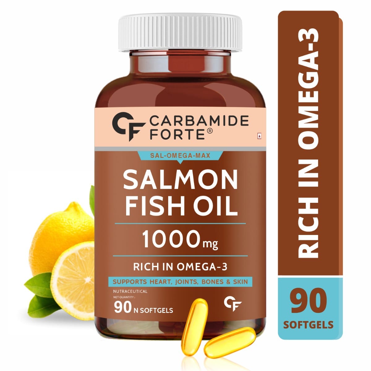 Carbamide Forte Salmon Fish Oil Omega 3 1000 mg | 90 Capsules | Heart ...
