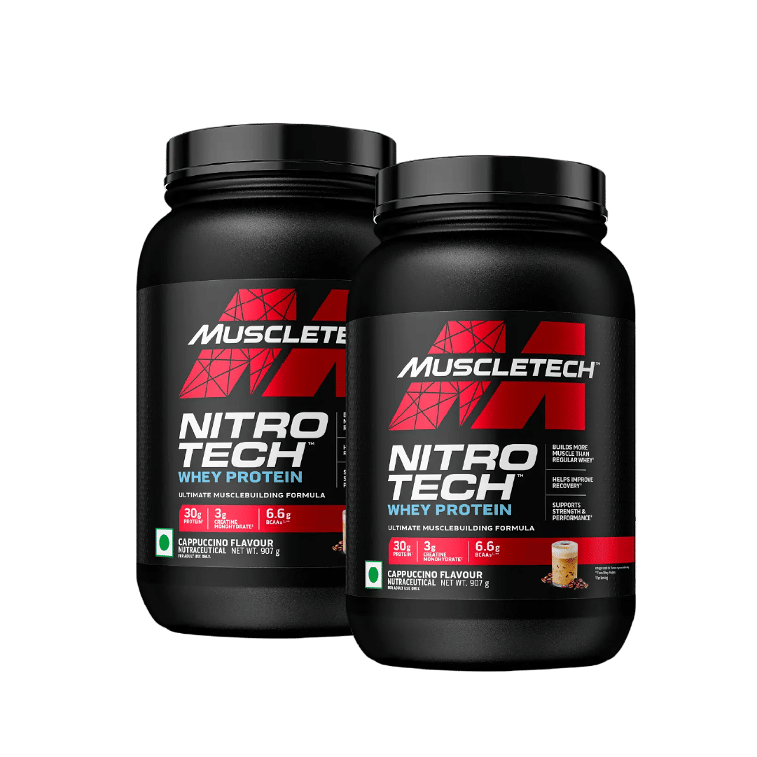 MuscleTech NitroTech Whey Protein Cappuccino - 907g Pack of 2