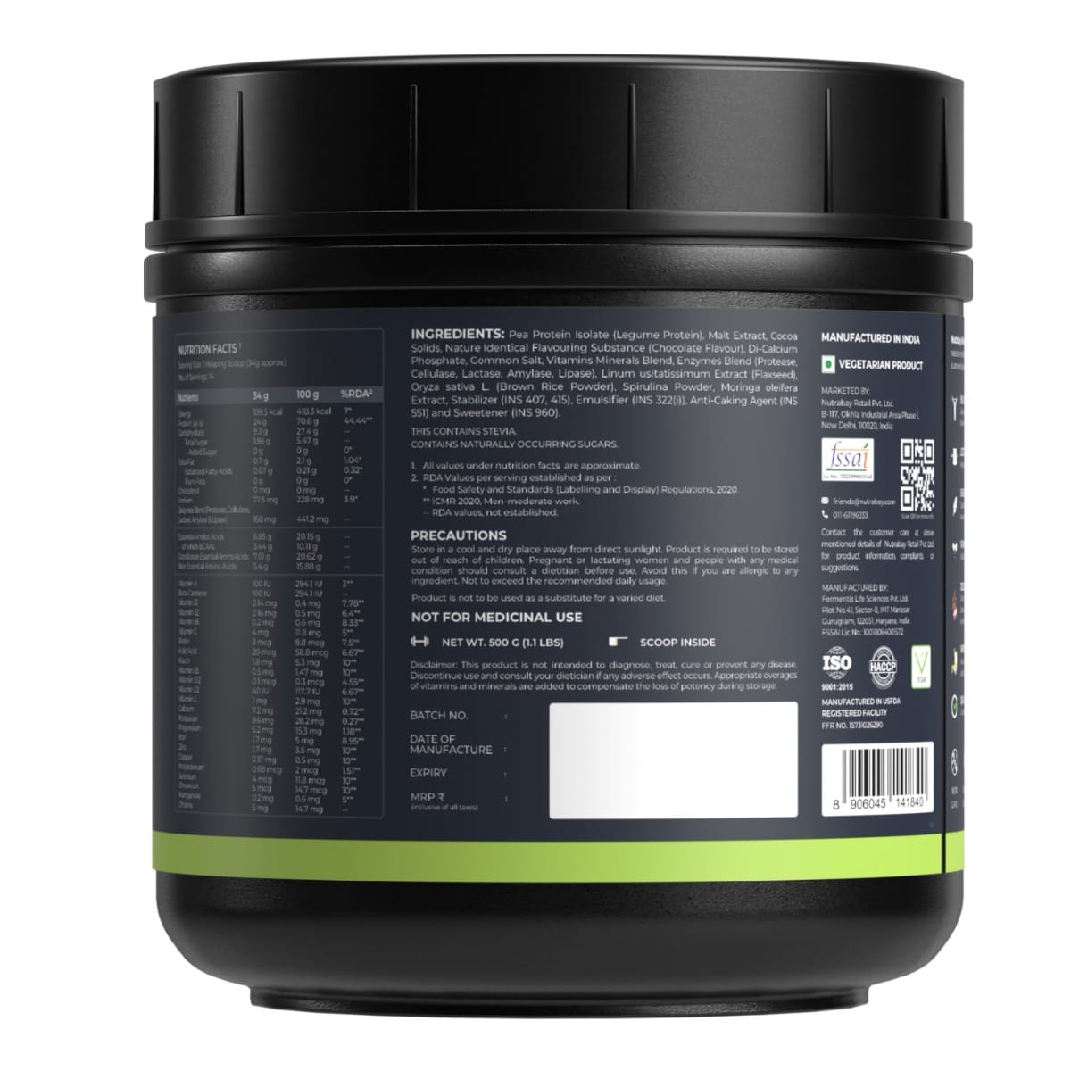 Nutrabay Wellness All Natural Plant Protein | 24g Protein (Pea Protein ...