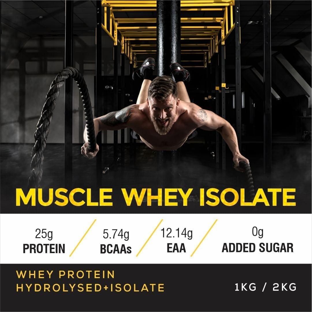 Healthfarm Muscle Whey Isolate Protein Powder, 100% Pure Isolate ...