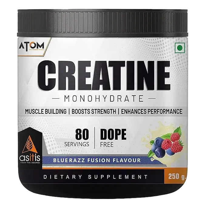 AS-IT-IS ATOM Creatine Monohydrate 250g | Blue Razz | 80 Servings ...
