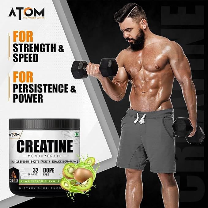 AS-IT-IS ATOM Creatine Monohydrate 250g | Blue Razz | 80 Servings ...