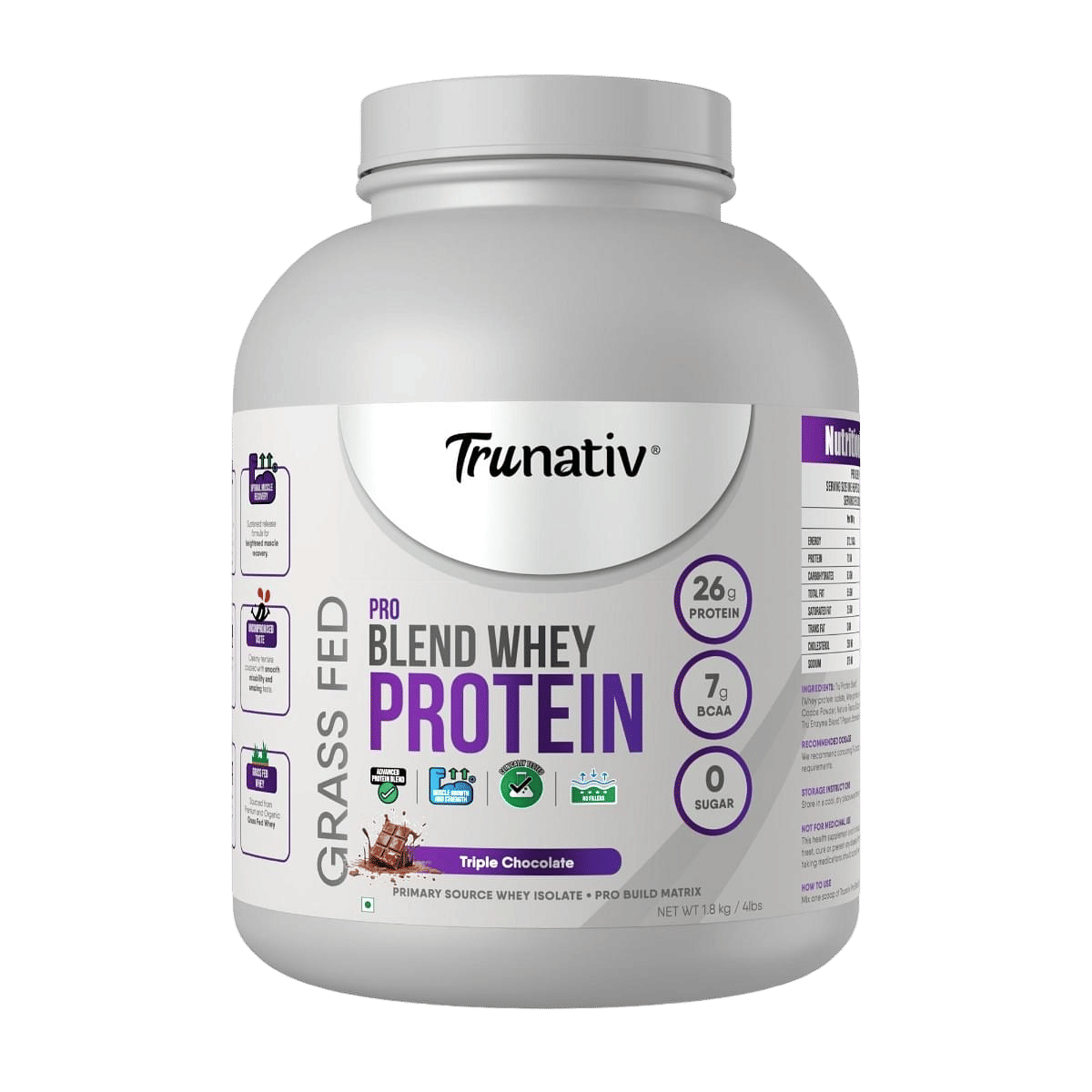 Trunativ Pro Blend Whey Protein Isolate for Workout Vegetarian, 26g ...