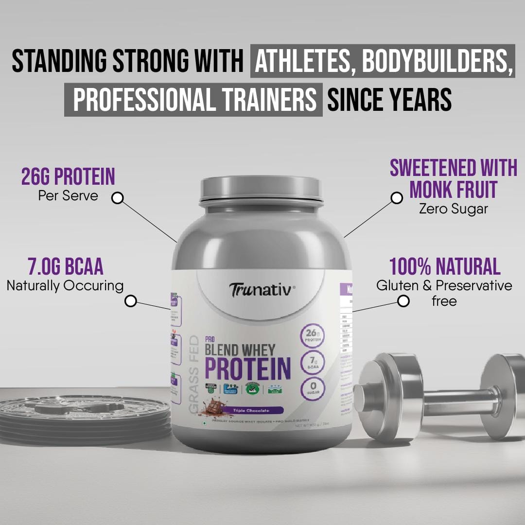 Trunativ Pro Blend Whey Protein Isolate for Workout Vegetarian, 26g ...