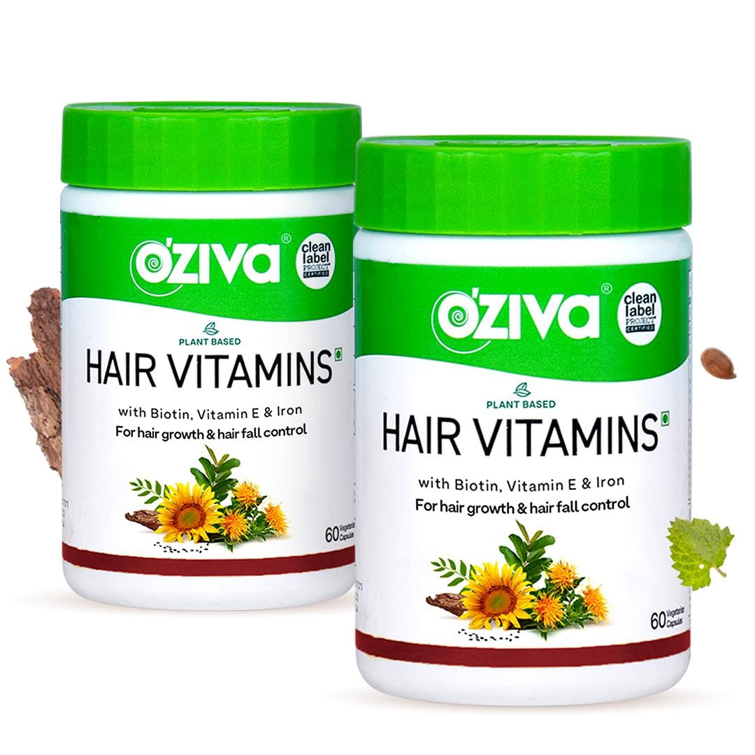 OZiva Hair Vitamins Capsules for Hair Growth |100% Natural with Biotin ...