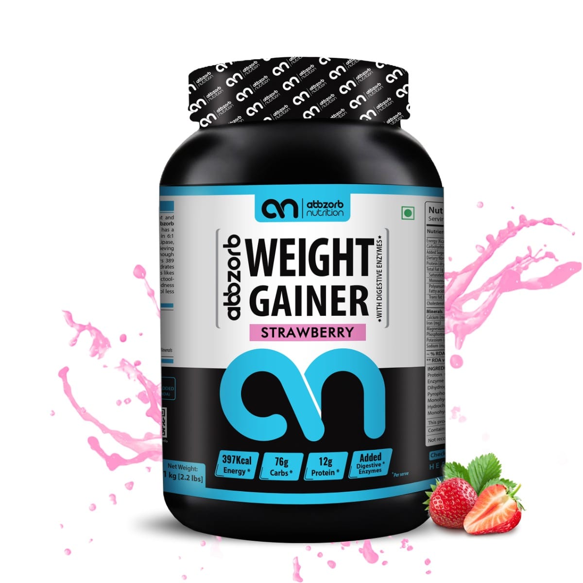 Abbzorb Weight Gainer with Vitamins(B,C,D) Minerals (Calcium, Iron ...